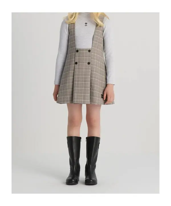 Dior Plaid Square Neck A-line Dress