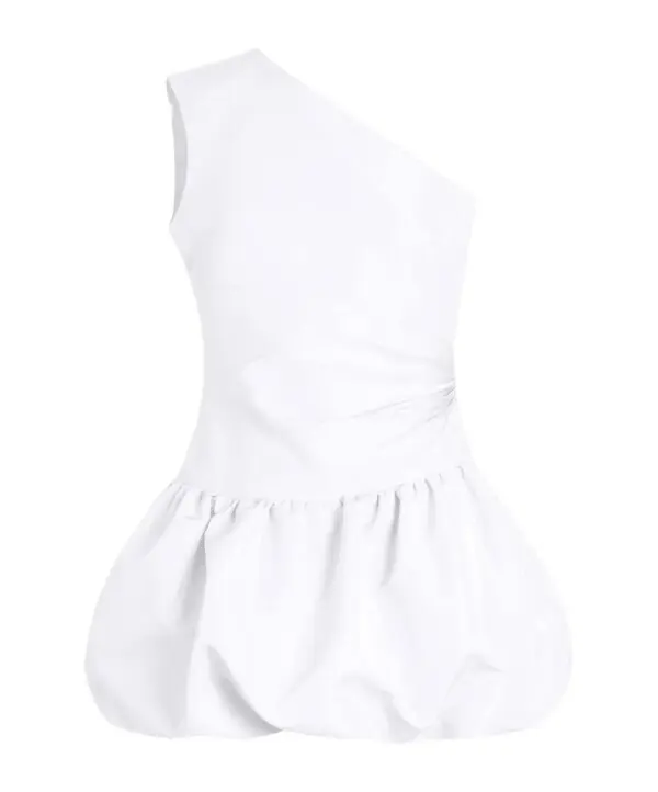 PATOU One-shoulder Mini Dress With Pleated Detail - White