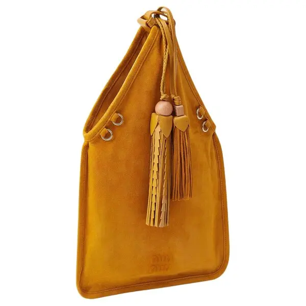 Miu Miu Suede Handbag With Tassels - Orange