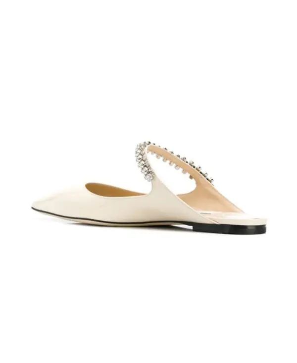 JIMMY CHOO Bing Flat Mules - White