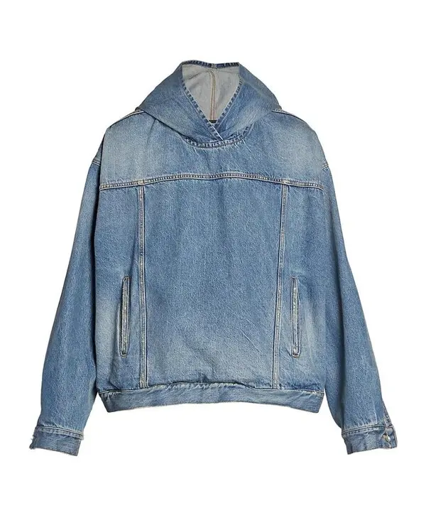 Balenciaga Oversized Hooded Denim Jacket