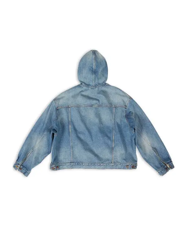 Balenciaga Oversized Hooded Denim Jacket