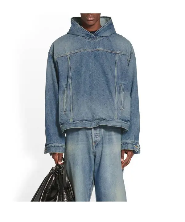 Balenciaga Oversized Hooded Denim Jacket