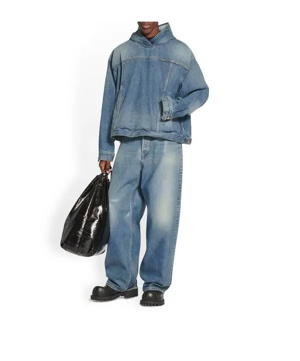 Balenciaga Oversized Hooded Denim Jacket