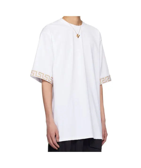 Versace Greca-trim Crewneck T-shirt - White