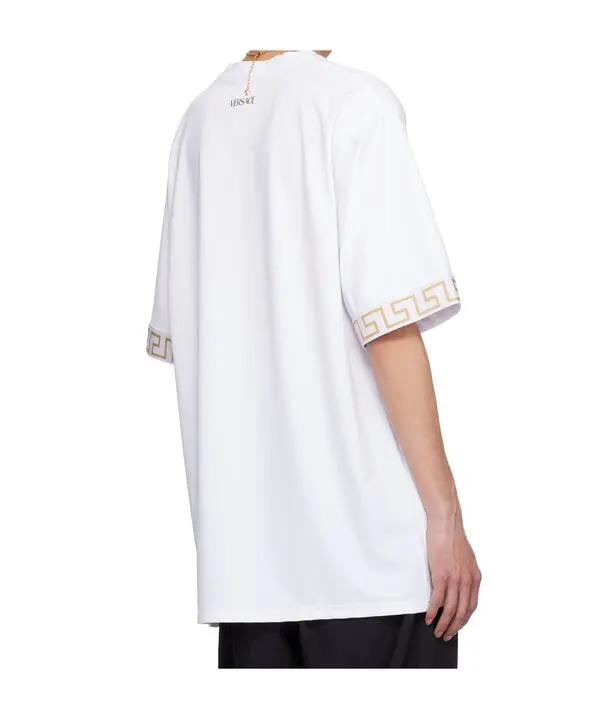 Versace Greca-trim Crewneck T-shirt - White