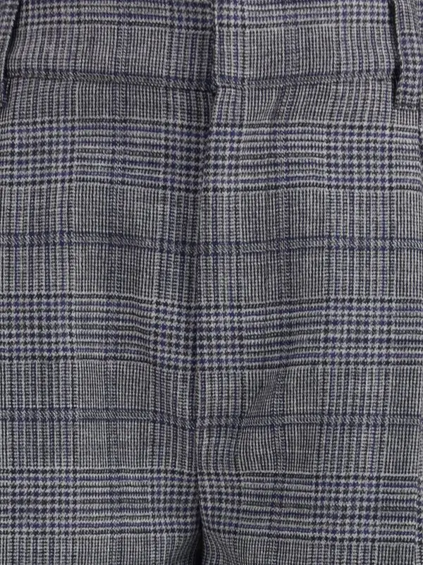 Brunello Cucinelli Houndstooth Plaid Tailored Trousers