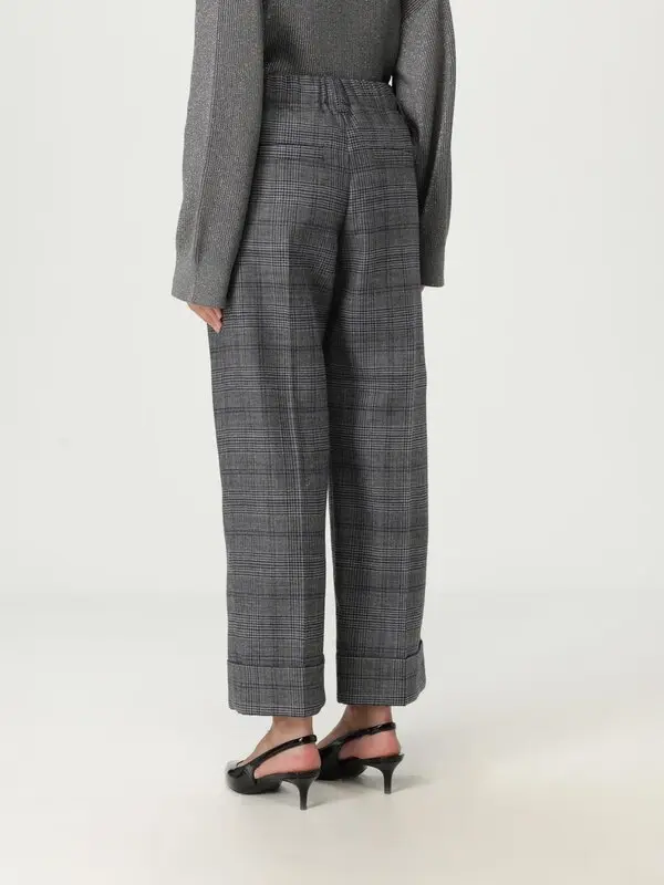 Brunello Cucinelli Houndstooth Plaid Tailored Trousers