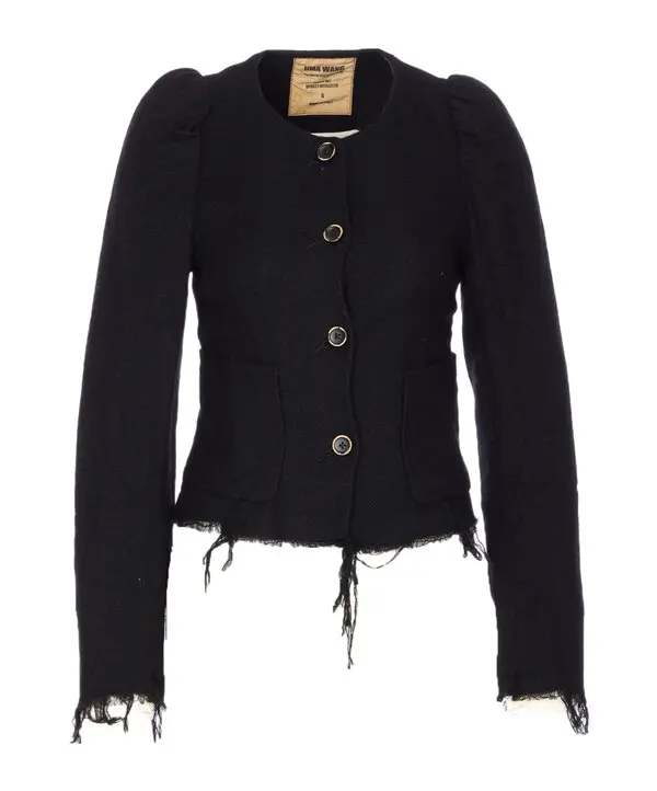 UMA WANG Long Sleeve Casual Jacket With Fringed Edges