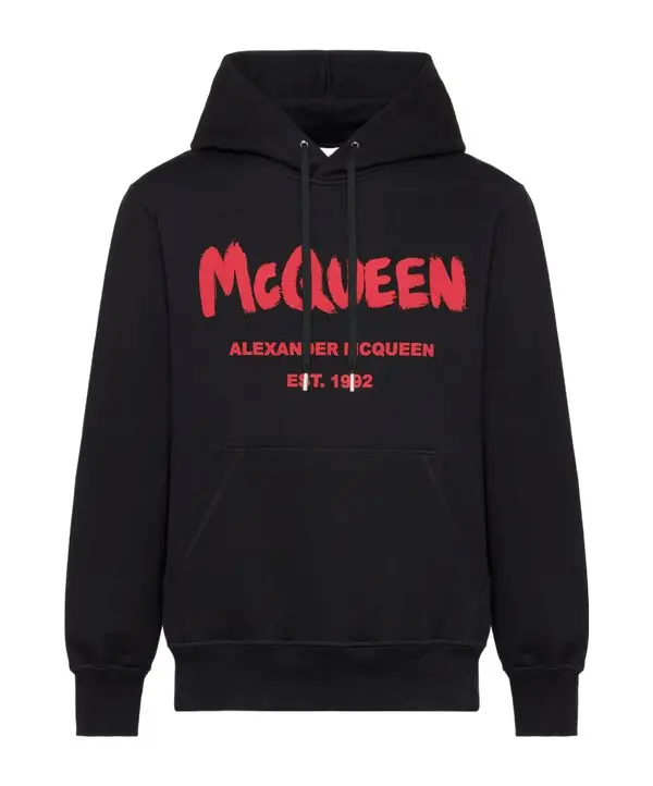 Alexander McQueen Logo Print Drawstring Hoodie
