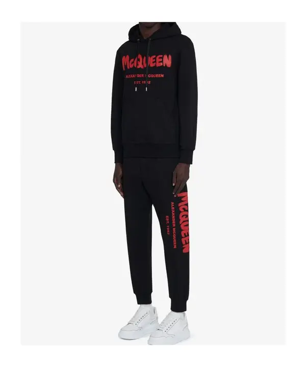 Alexander McQueen Logo Print Drawstring Hoodie