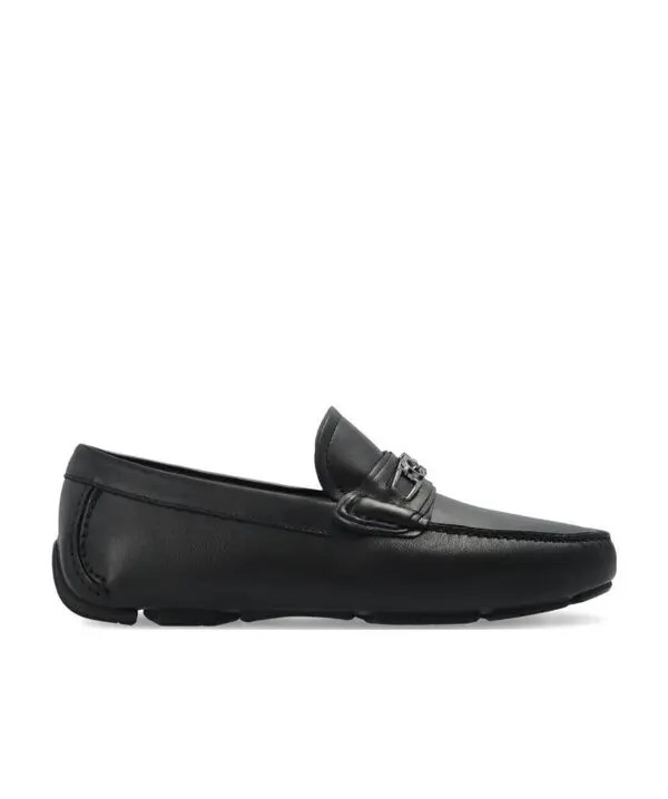 FERRAGAMO Logo Detail Loafers - Black