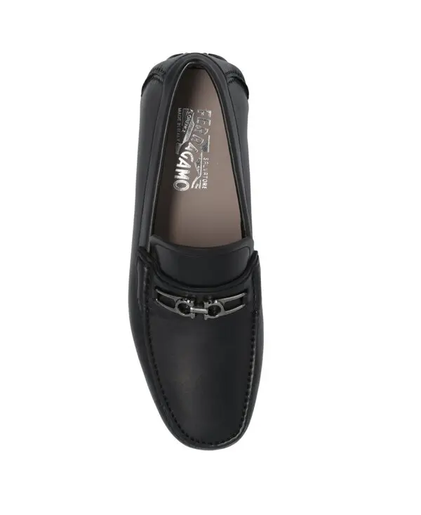 FERRAGAMO Logo Detail Loafers - Black