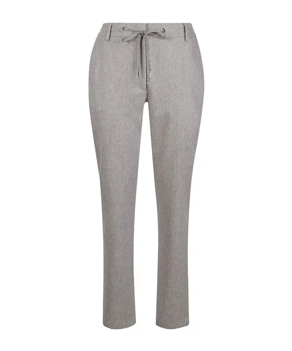 Eleventy Drawstring Waist Straight Leg Trousers - Gray