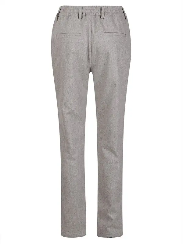 Eleventy Drawstring Waist Straight Leg Trousers - Gray
