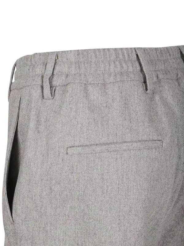 Eleventy Drawstring Waist Straight Leg Trousers - Gray