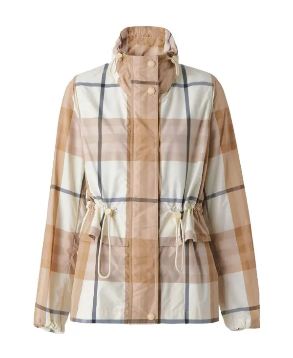 Burberry Checked Drawstring Waist Jacket
