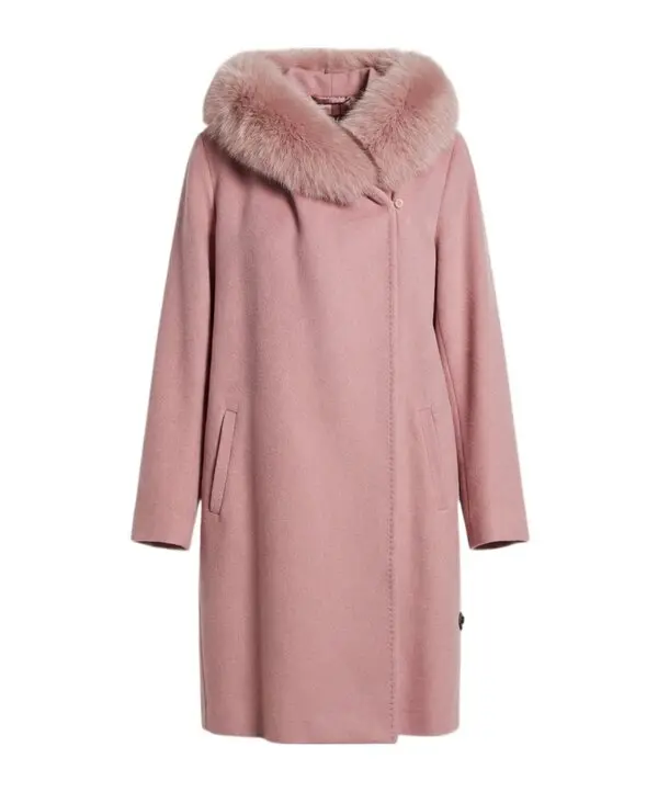 Max Mara Long Hooded Coat With Waist Straps
