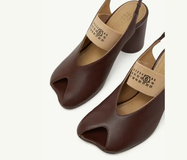 MAISON MARGIELA Cylindrical Heel Tabi Open-toe Sandals - Brown