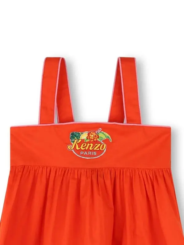 Kenzo Logo-appliqué Square Neck Maxi Dress