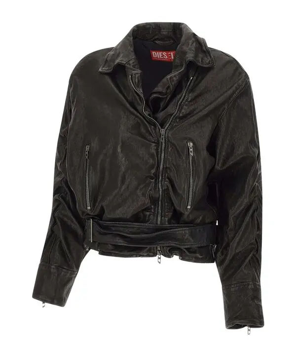 DIESEL® Zip-up Belted Jacket - Black