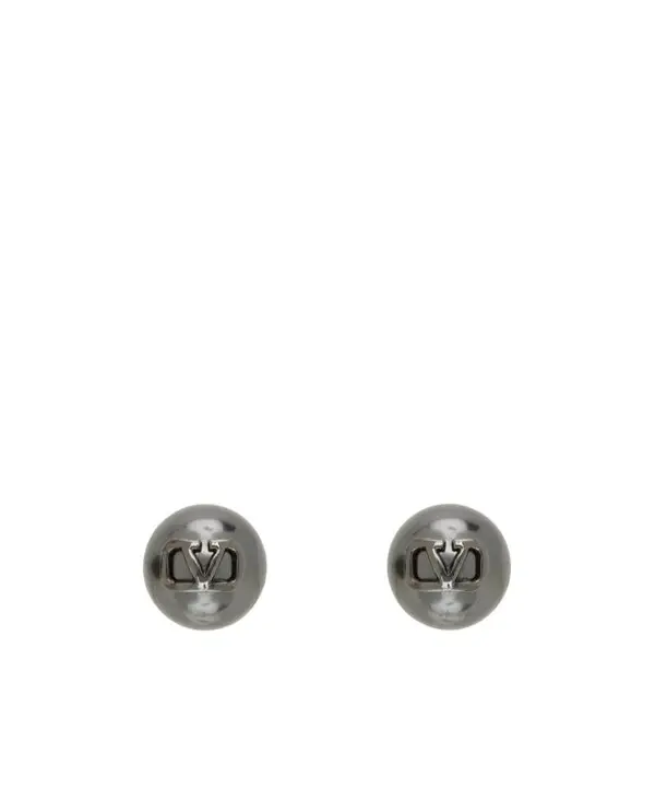 Valentino Garavani Vlogo Stud Earrings - Gray