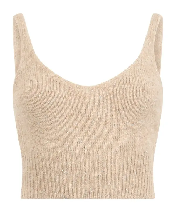 Peserico Ribbed Knit Crop Top - Nude