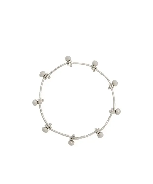 JIL SANDER Hook Closure Bracelet With Engraved Logo - Silver