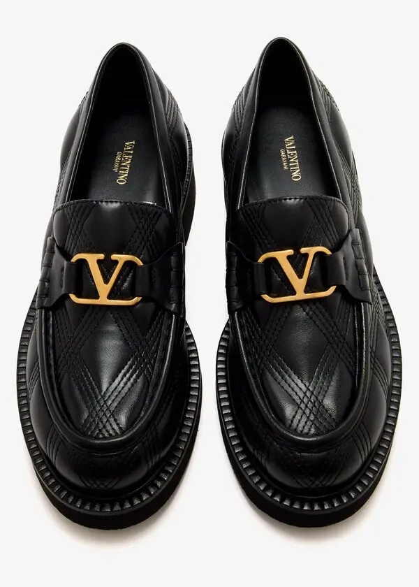 Valentino Garavani Vlogo Signature Quilted Slip-on Loafers