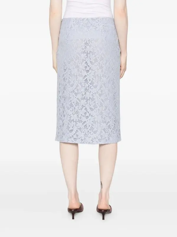 Blumarine Lace Slit Skirt - White