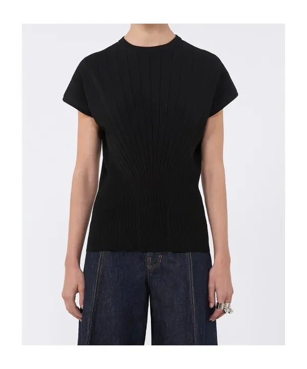Sportmax Ribbed Round Neck Knit Top