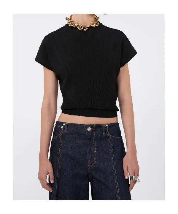 Sportmax Ribbed Round Neck Knit Top