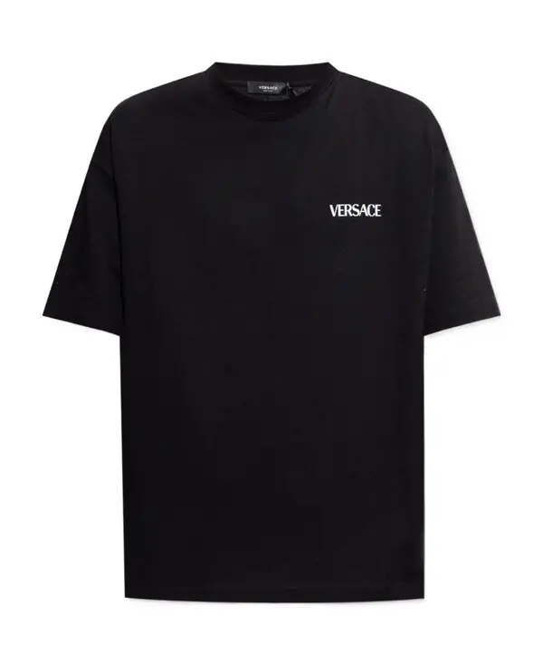 Versace Logo-printed Crewneck T-shirt - Black