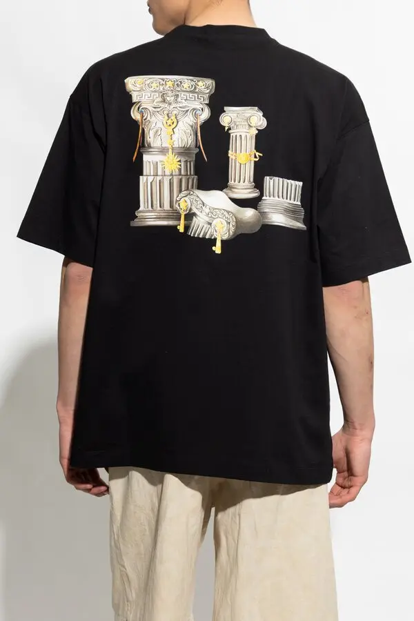Versace Logo-printed Crewneck T-shirt - Black