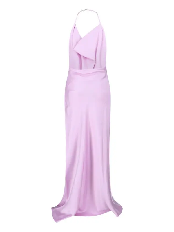 Stella McCartney Satin Maxi Gown With Draped Neckline