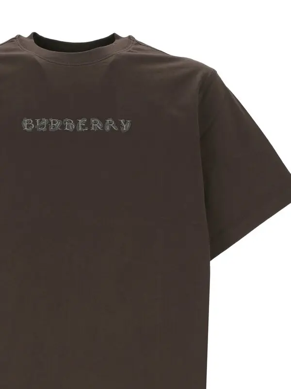 Burberry Logo Detailed Crewneck T-shirt - Black