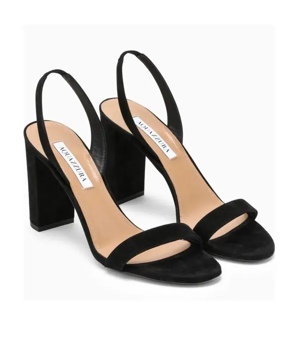 AQUAZZURA So Nude Block Sandals - Black