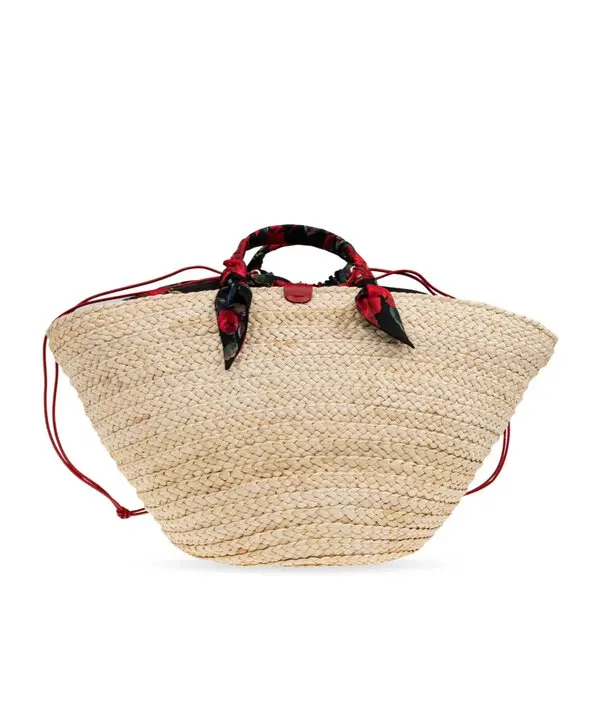 Dolce & Gabbana Raffia Shopper Bag With Logo Detail