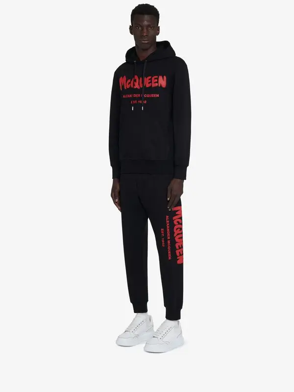 Alexander McQueen Graffiti Printed Track Trousers - Black