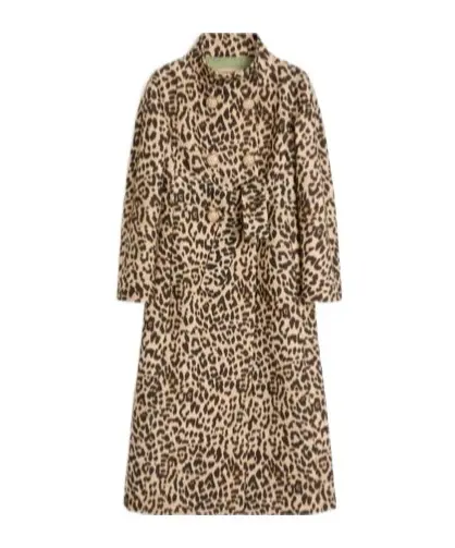 Valentino Garavani Animalier Print Double-breasted Cloth Coat - Brown
