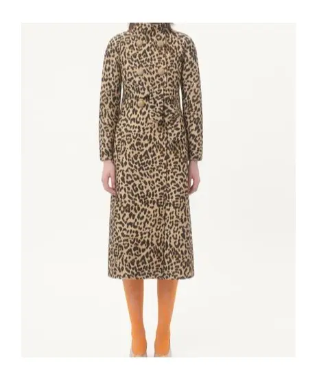 Valentino Garavani Animalier Print Double-breasted Cloth Coat - Brown