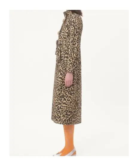 Valentino Garavani Animalier Print Double-breasted Cloth Coat - Brown