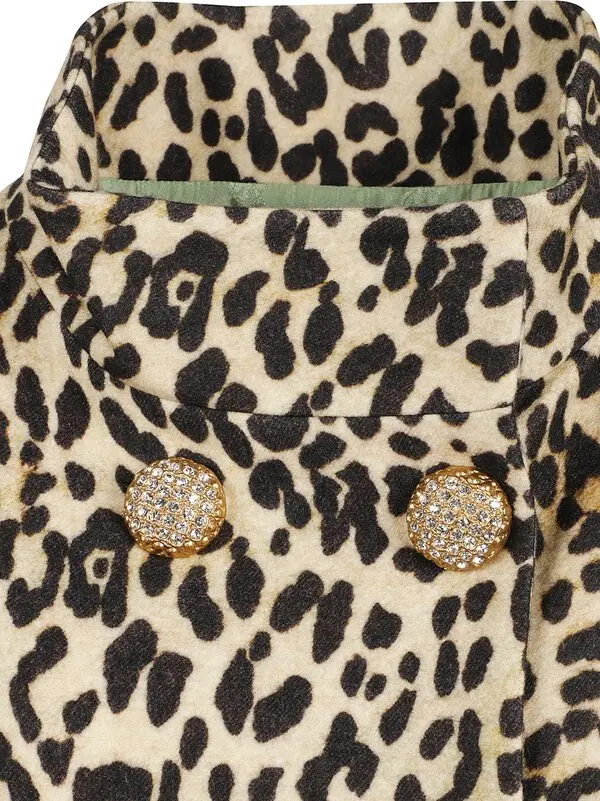 Valentino Garavani Animal Print Double-breasted Coat - Brown