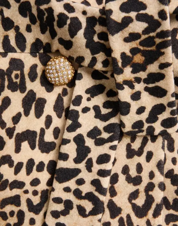 Valentino Garavani Animal Print Double-breasted Coat - Brown