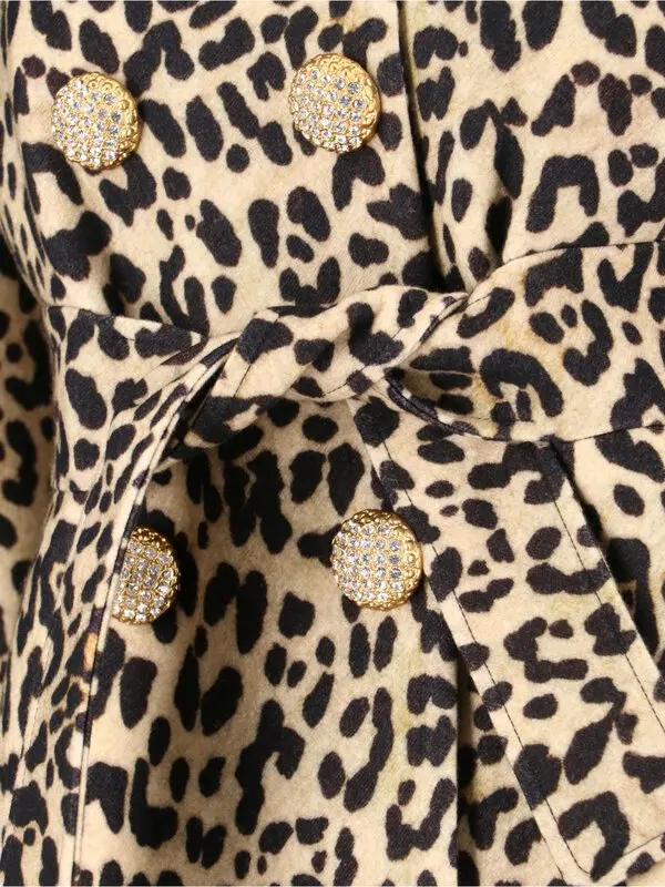 Valentino Garavani Animal Print Double-breasted Coat - Brown