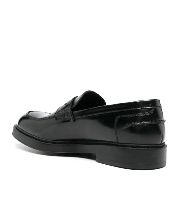 DOUCAL'S High-shine Slip-on Loafers - Black