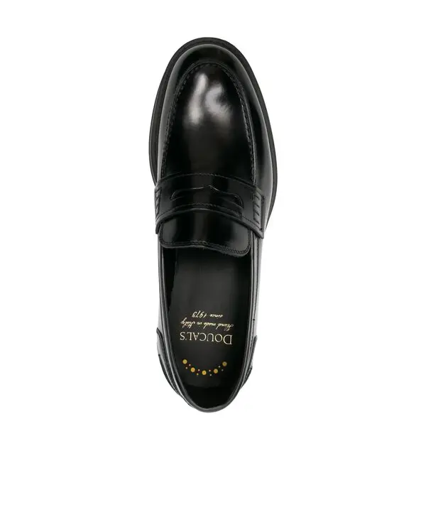 DOUCAL'S High-shine Slip-on Loafers - Black