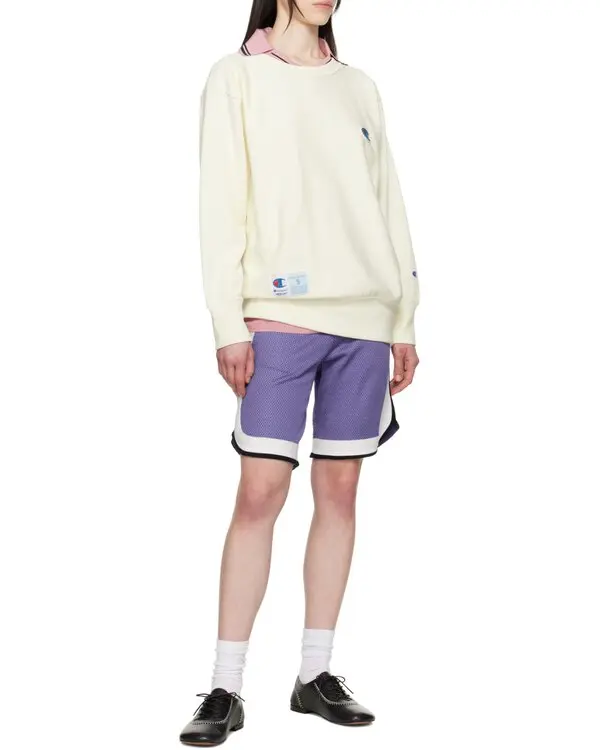 Undercover X Champion Embroidered Crewneck Sweatshirt - Ivory