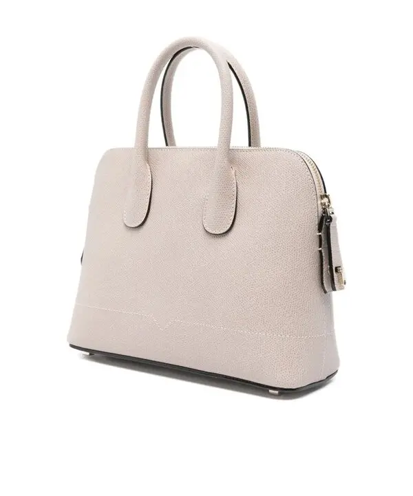 VALEXTRA My Logo Leather Tote Bag - Beige