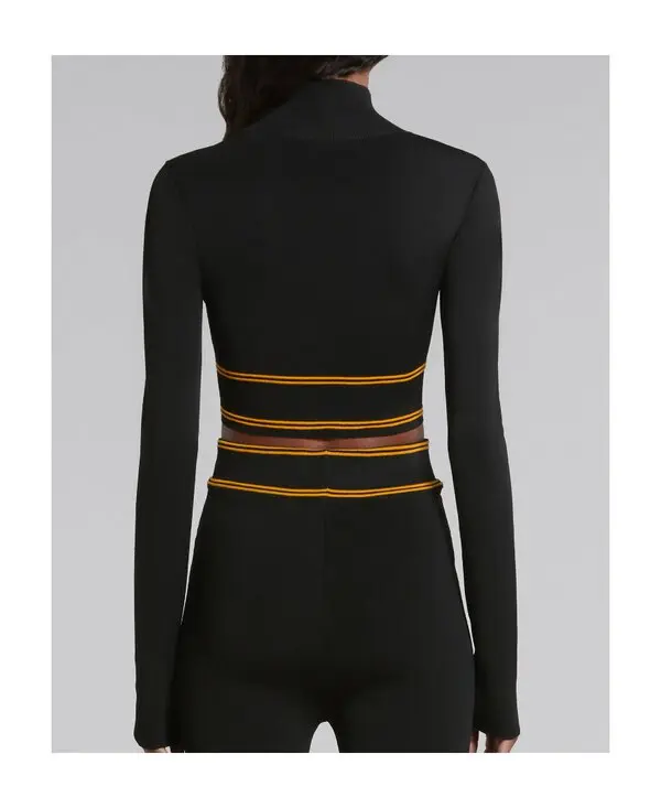 Marni Logo Intarsia-knit High Neck Cropped Jumper